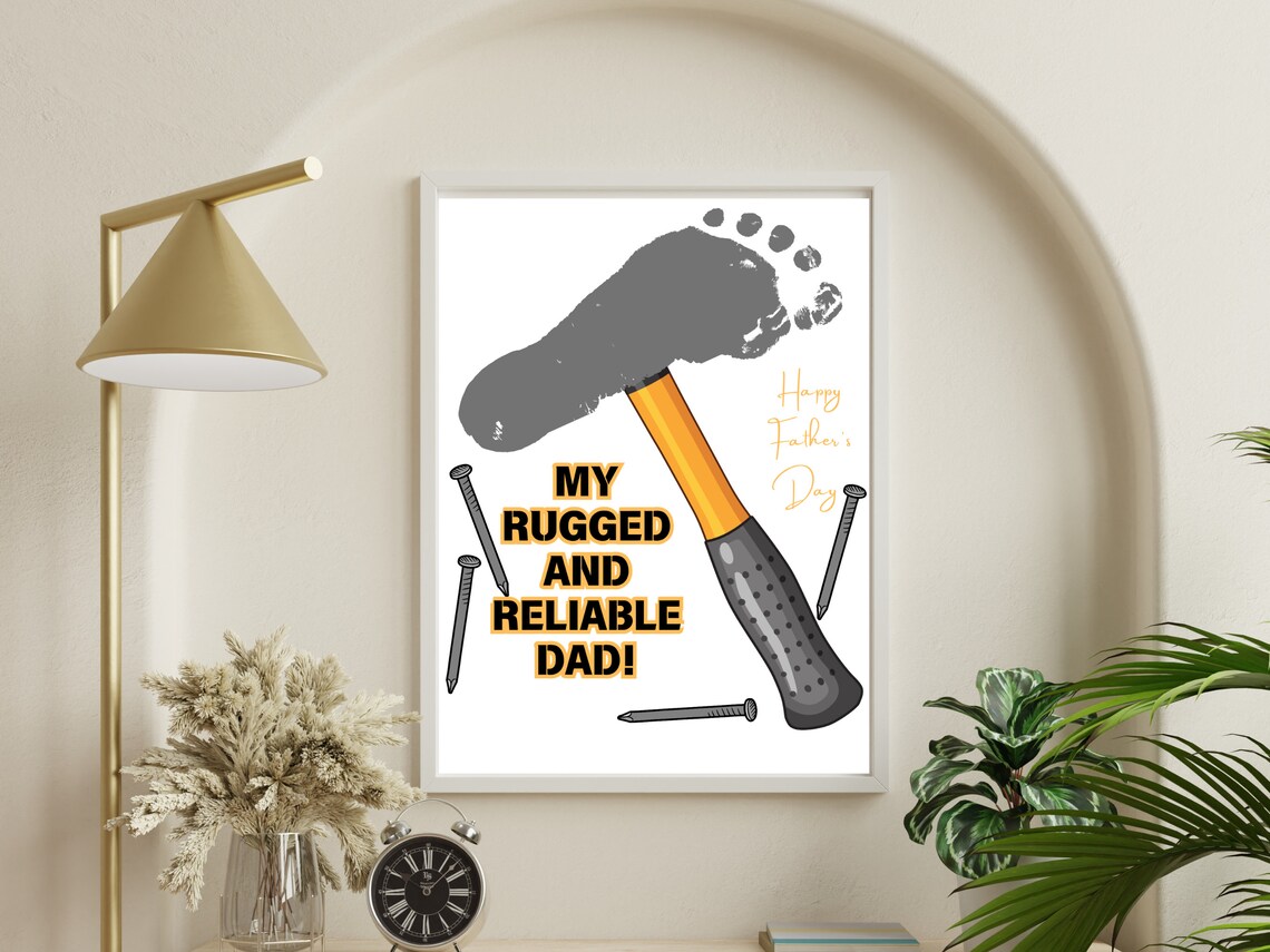 Father's Day Handprint Footprint Art Craft: Dad Gift (printable PDF) - Etsy