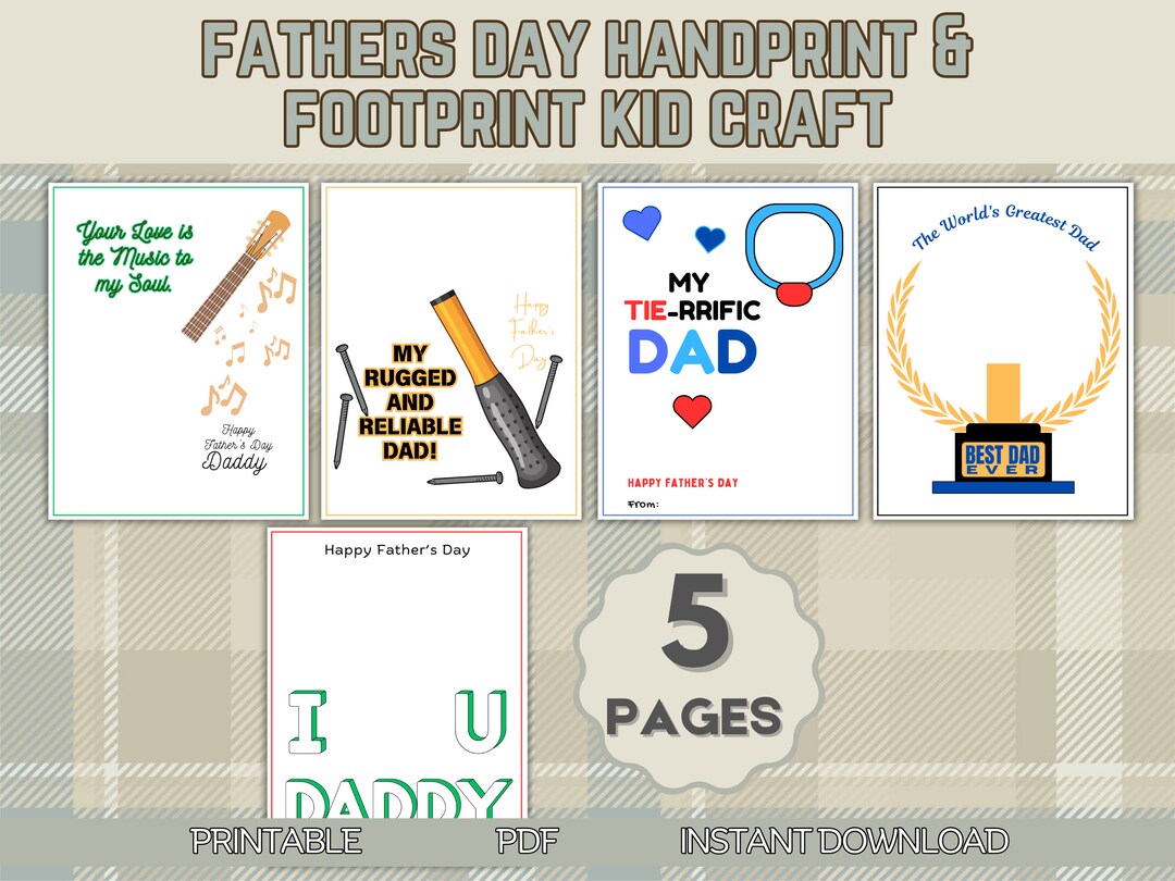 Father's Day Handprint Footprint Art Craft: Dad Gift (printable PDF) - Etsy