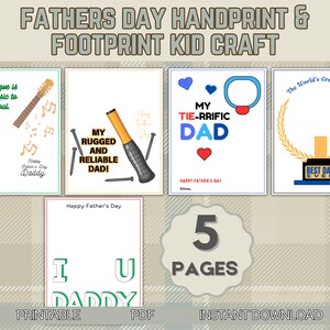 Father's Day Handprint Footprint Art Craft: Dad Gift (printable PDF) - Etsy