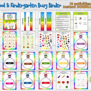 Preschool and Kindergarten Printable Busy Binder, Printable Activity ...