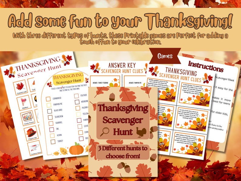 Printable Thanksgiving Activity Bundle for Kids, Coloring Pages, Word ...
