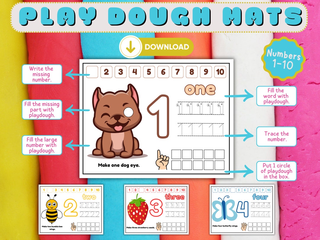 Play Dough Mat, Play Dough Activity, Printable Play Dough Mats, Fine ...