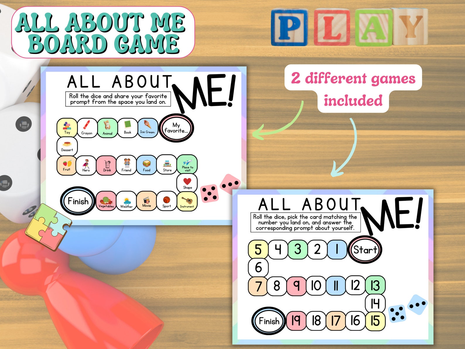 All About Me Game: Classroom Printable Board Game (instant Download) - Etsy