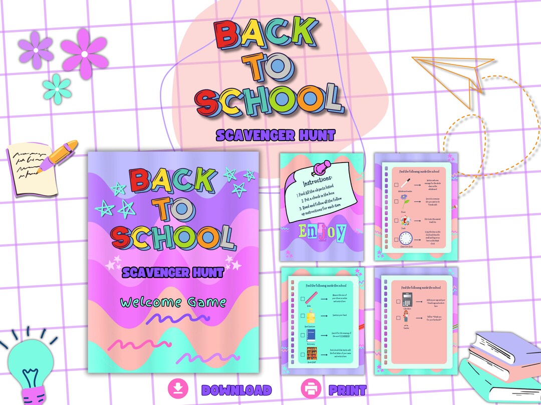 Back to School Scavenger Hunt: Classroom Card Game (printable PDF) - Etsy