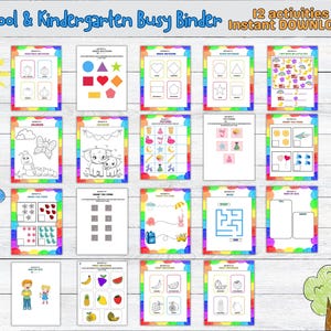Preschool and Kindergarten Printable Busy Binder, Printable Activity ...