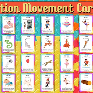 Action Movement Cards: Kids Activity, Homeschool Printable (PDF) - Etsy