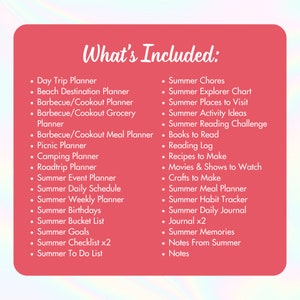 Ultimate Summer Fun Printable Planner, INSTANT DOWNLOAD - Etsy