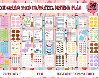 Ice Cream Shop Dramatic Play Printables for Pretend Play Ice Cream ...