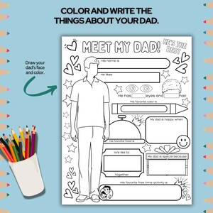 Father's Day Printable Kids DIY Coloring About Dad Pages, Father's Day ...