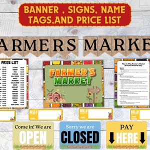 Farmers Market Pretend Play Printable, Farmers Market Dramatic Play ...