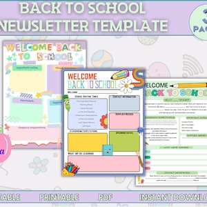 Editable Back to School Newsletter, Back to School Template, School ...