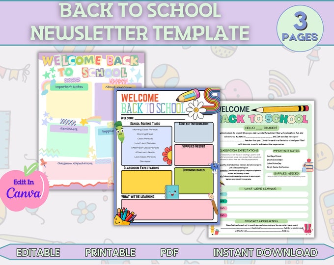EDITABLE School Newsletter, Back to School Letter, Welcome Back to ...