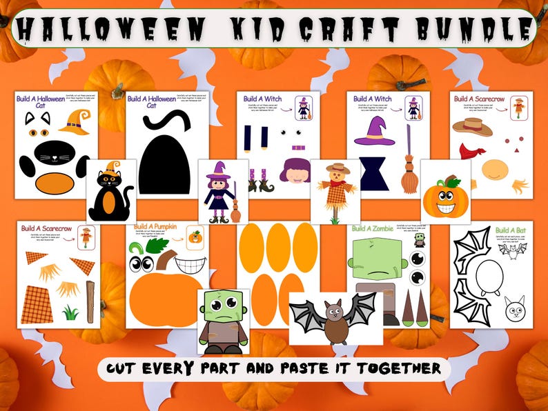Halloween Build a Character Kids Craft, Printable Halloween Craft ...