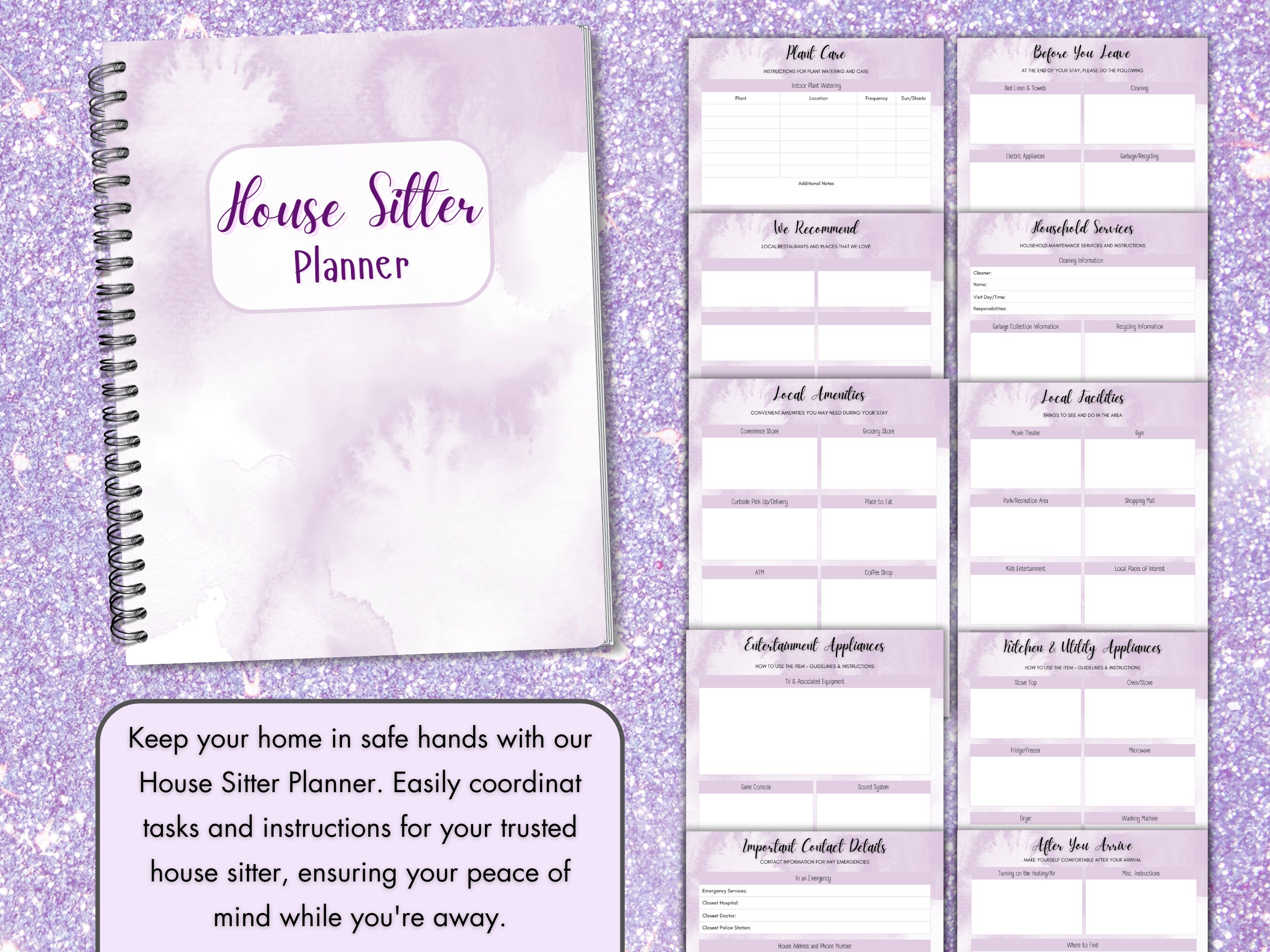 House Sitter Planner: Printable Instructions & Guidelines (instant ...