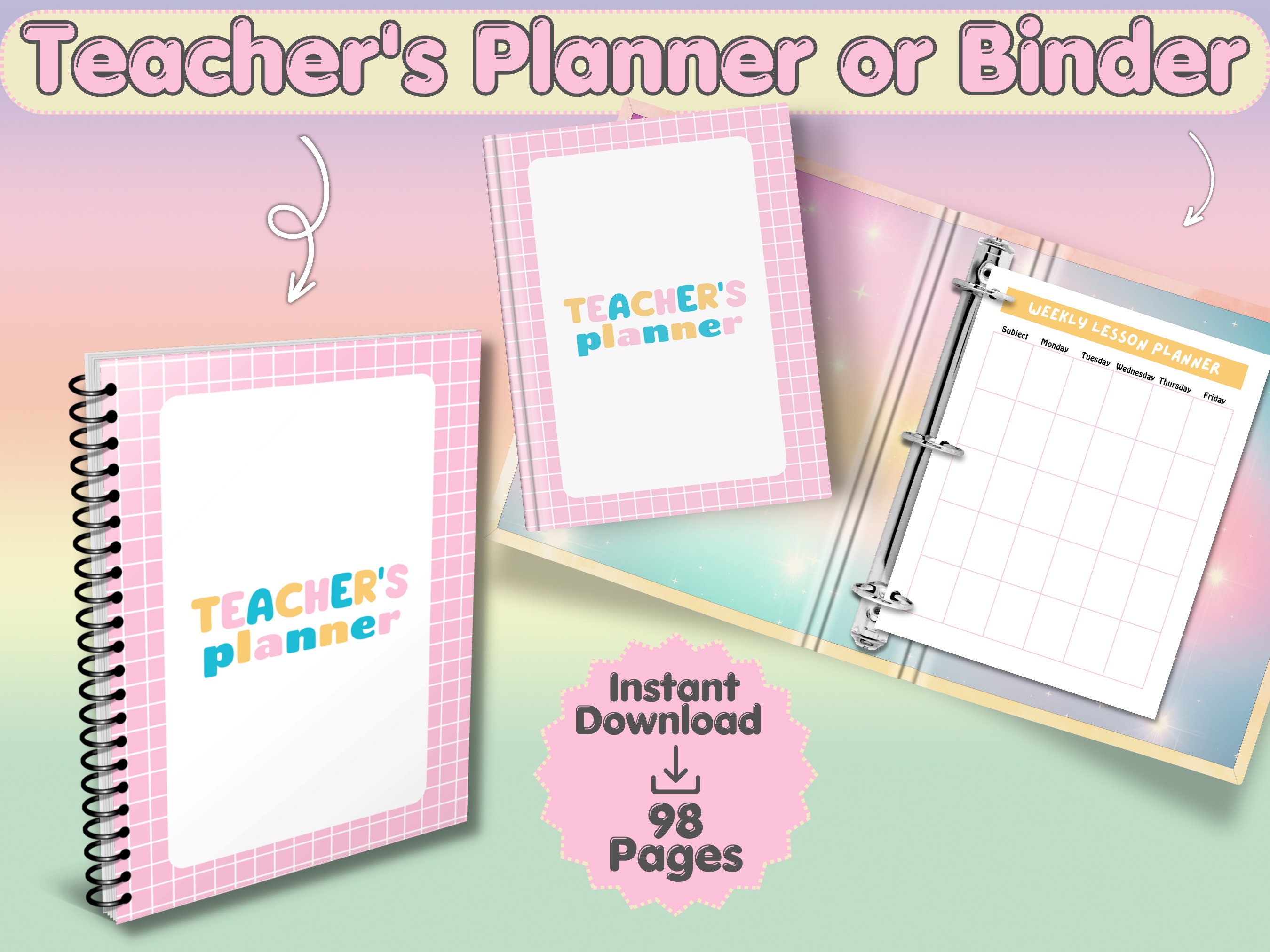 Teacher Planner Printable: Lesson Plan & Classroom Organizer (digital ...
