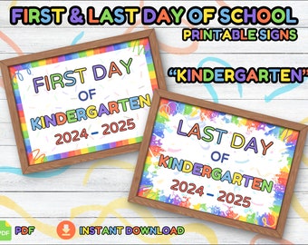 First and Last Day of Kindergarten Sign, Last Day of School Sign, 2023 ...