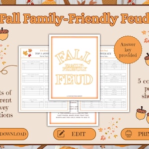 Fall Family Feud Game: Printable Party Game (PDF) - Etsy