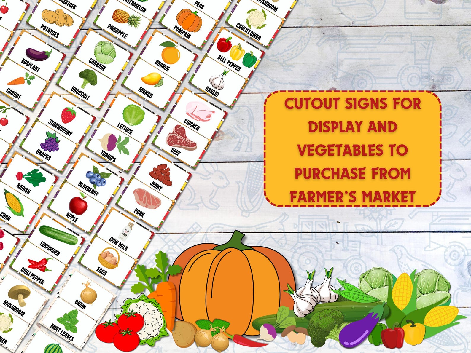 Farmers Market Pretend Play Printable, Farmers Market Dramatic Play ...