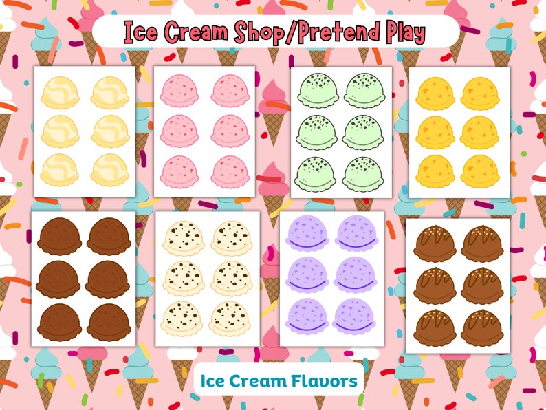 Kid's Ice Cream Shop Pretend Dramatic Play Printable - Etsy