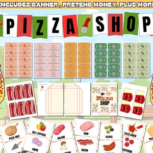 Pizza Shop Pretend Dramatic Play Printable, Kids Pizza Stand Pretend ...