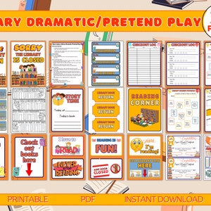 Kid's Library Pretend Dramatic Play Printable - Etsy