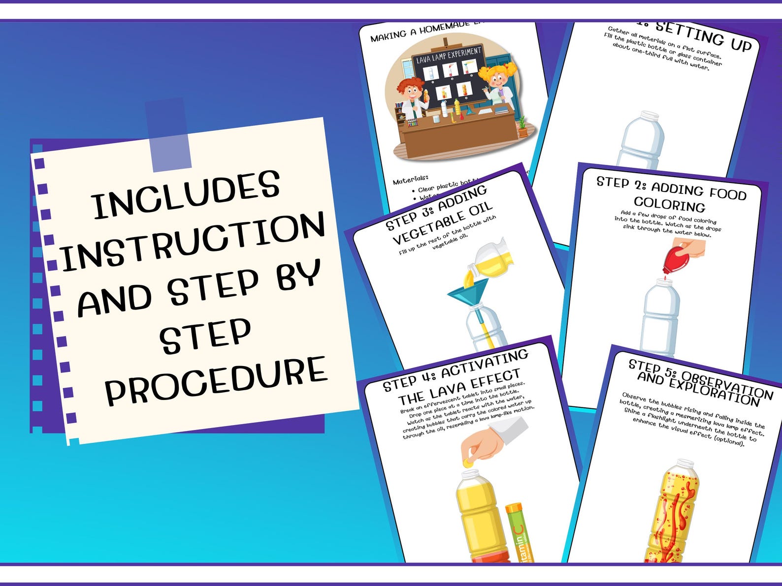 Kid's Lava Lamp Science Experiment: STEM Activity Printable (instant ...