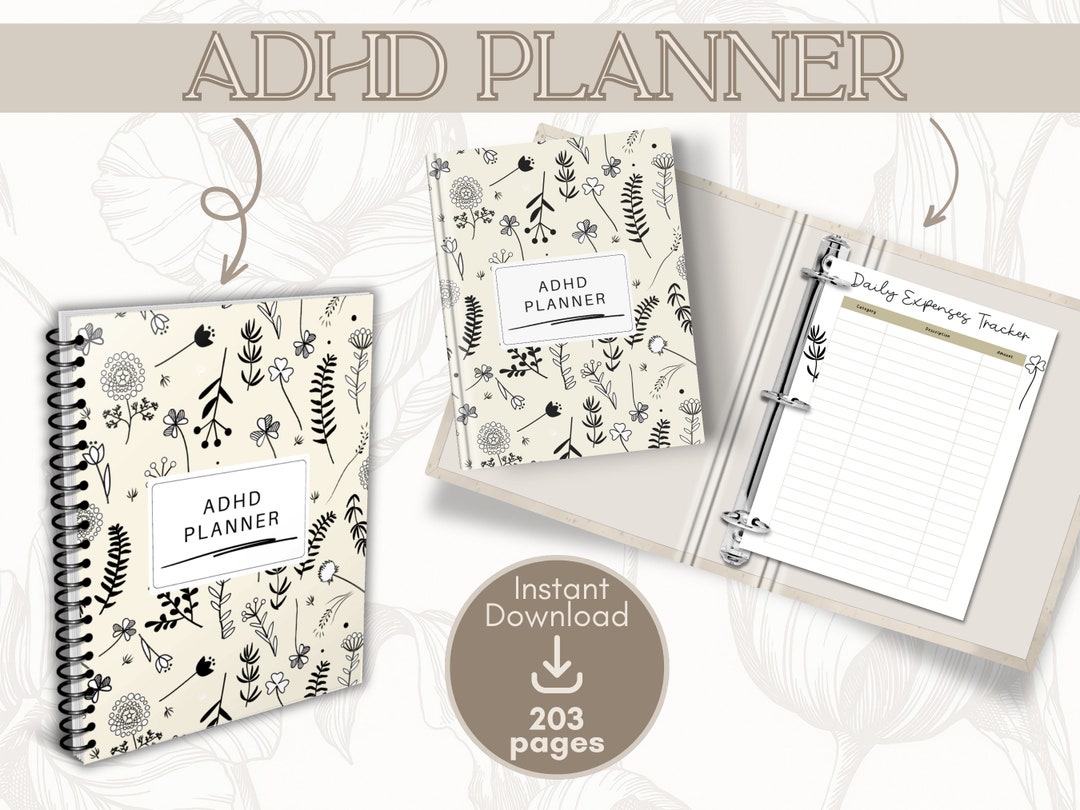 ADHD Planner for Adults: 200+ Page Life Organizer (digital Download) - Etsy