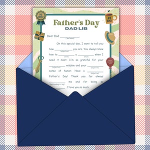 Father’s Day Mad Libs, Father's Day Gift, Father's Day Kids Activity ...