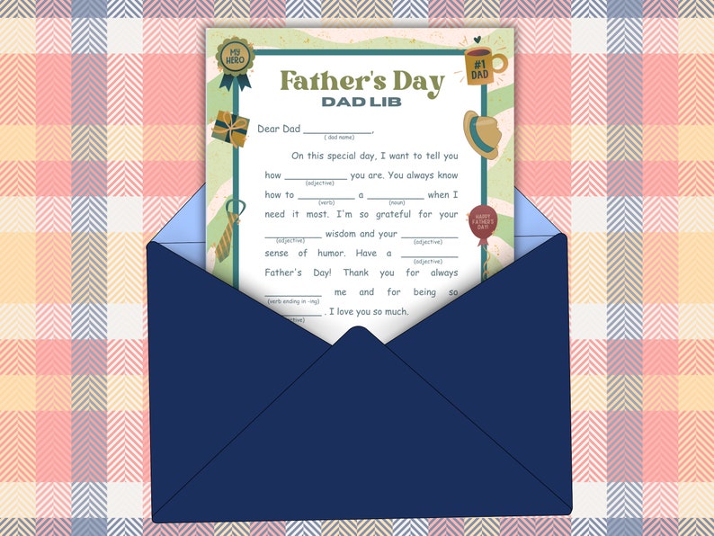 Father’s Day Mad Libs, Father's Day Gift, Father's Day Kids Activity ...