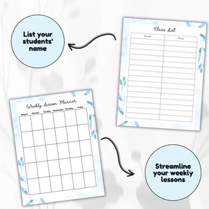 Teacher Planner, Spiral or Binder Printable Teacher Bundle, Lesson Plan ...