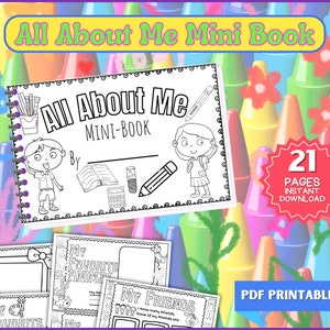 All About Me Mini Book, Kids All About Me Workbook Printable ...
