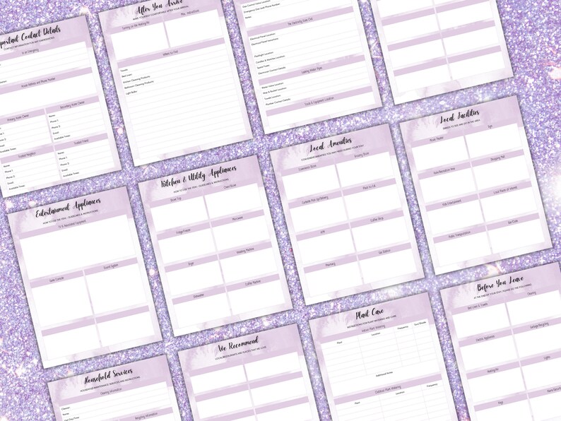 House Sitter Planner: Printable Instructions & Guidelines (instant ...