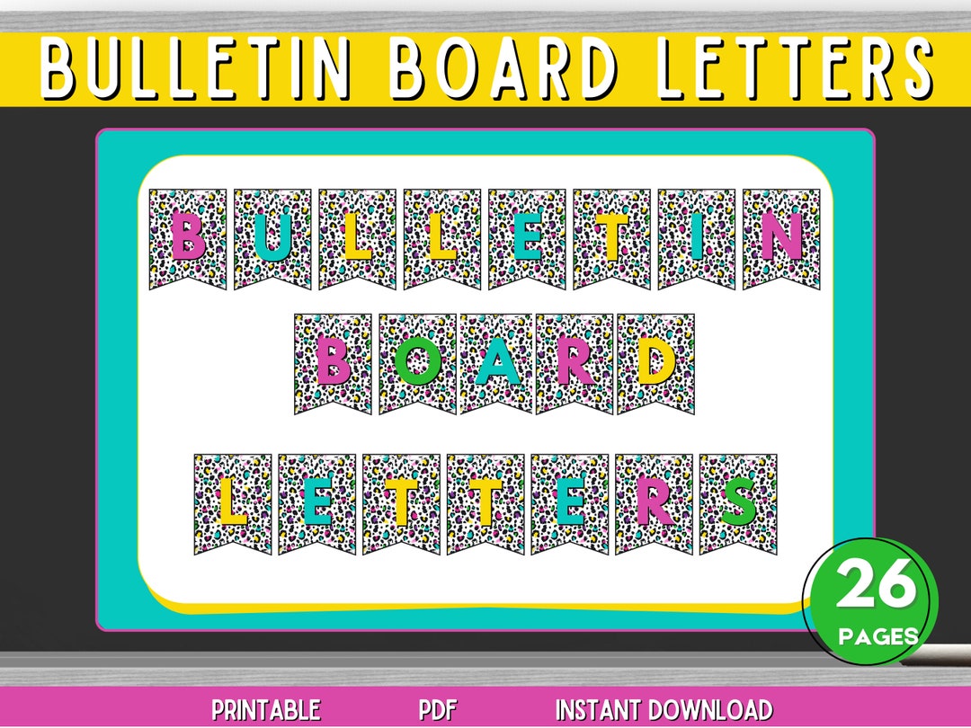 Colorful Cheetah Alphabet Letters for Bulletin Board, Leopard Print ...
