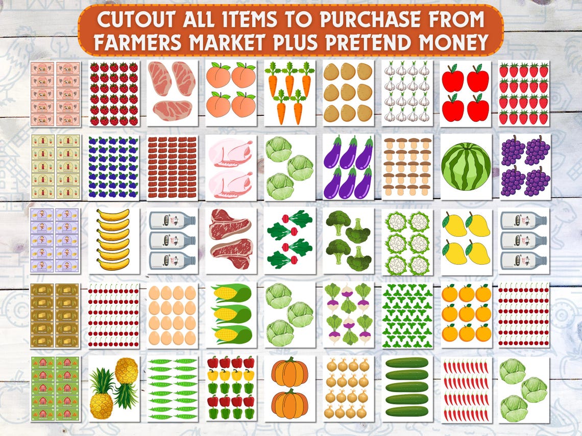 Farmers Market Pretend Play Printable, Farmers Market Dramatic Play ...