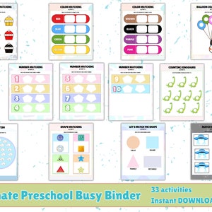 Preschool Busy Binder INSTANT DOWNLOAD Printable - Etsy