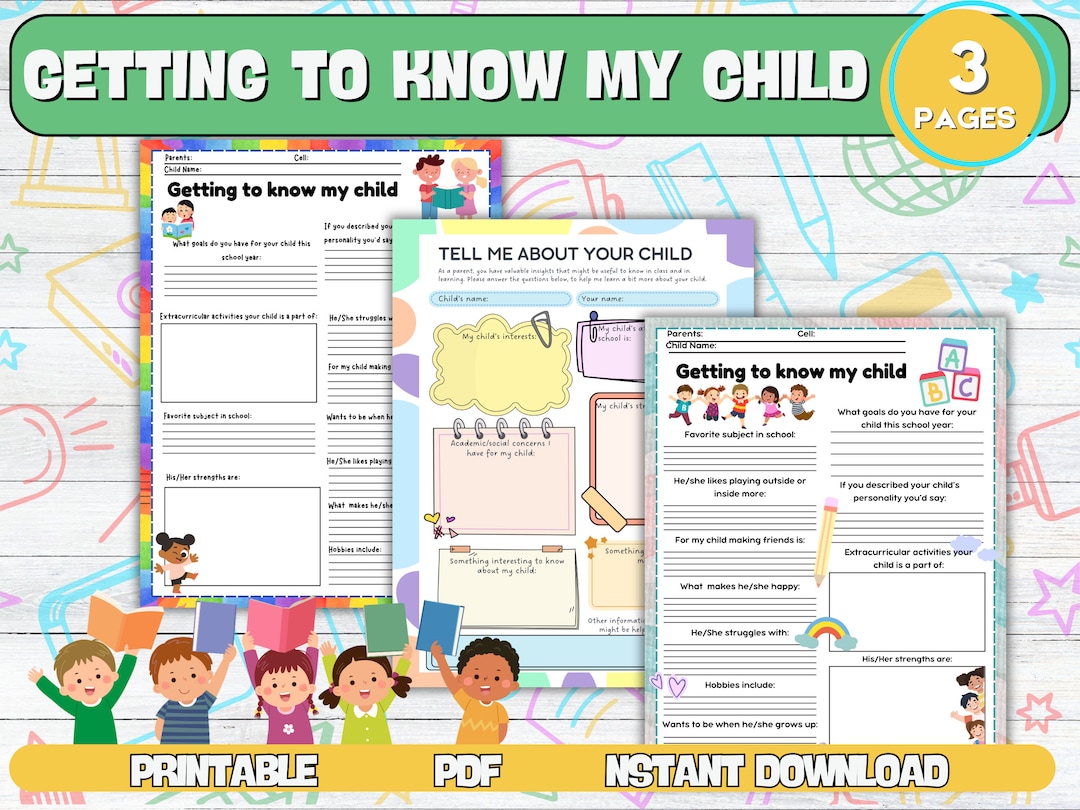 Get to Know My Child, Beginning of Year Parent Survey, Parent ...