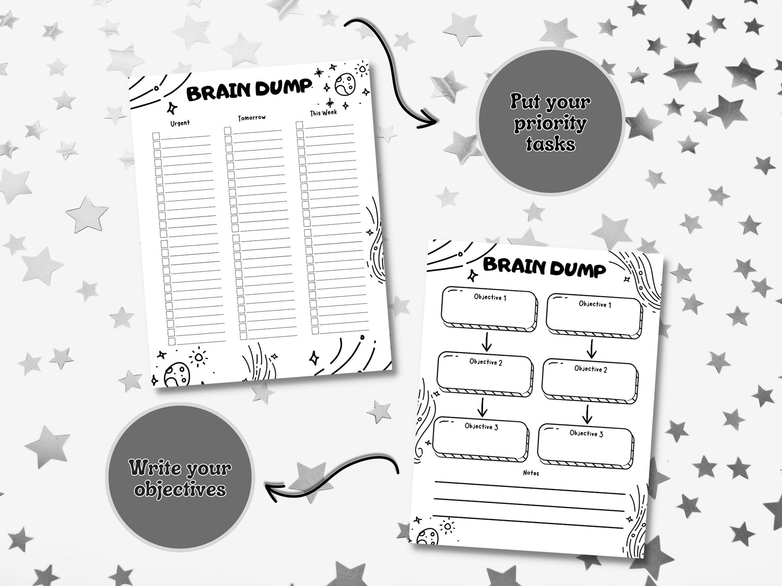Brain Dump Journal: Printable Thought Organizer (digital Download) - Etsy