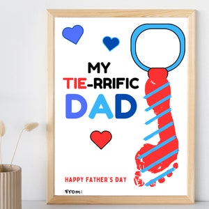 Father's Day Handprint Footprint Art Craft: Dad Gift (printable PDF) - Etsy