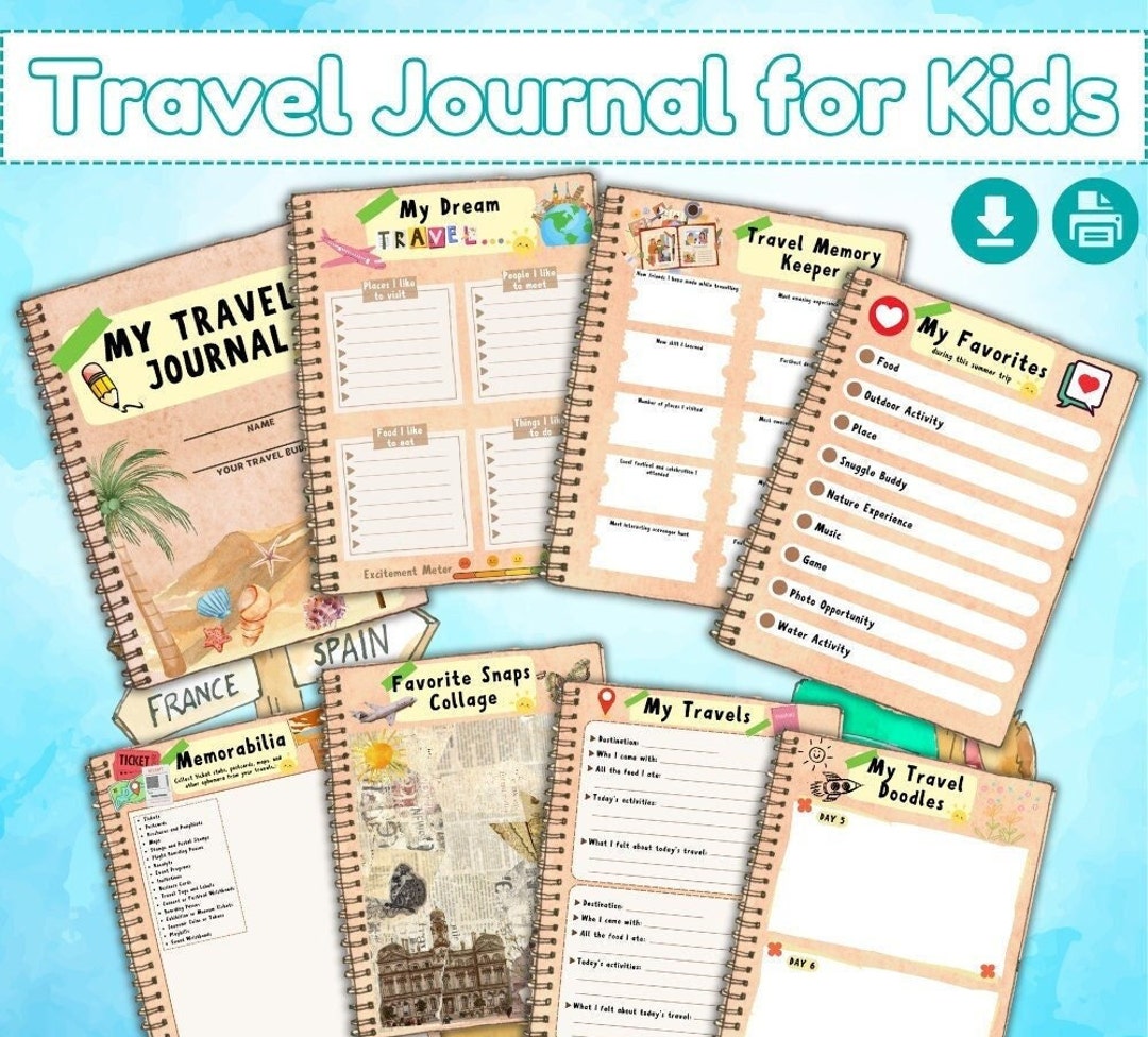 Kids Printable Summer Travel Journal - Etsy