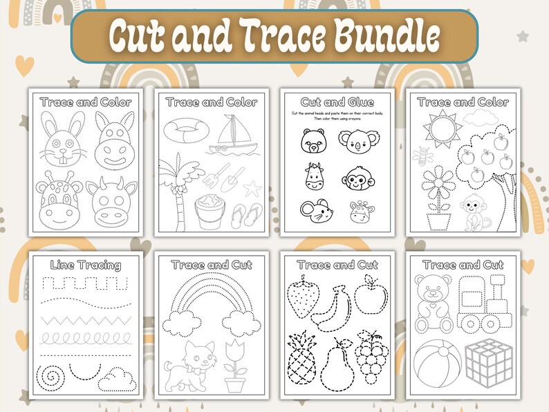 Cut and Trace Printable Bundle, Alphabet Letter Trace, Homeschool ...