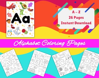 Alphabet Coloring Pages - Etsy