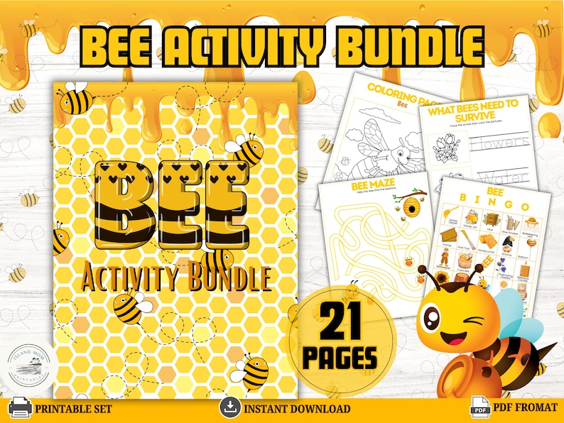 Buzzing Bee-themed Learning Pack – Preschool & Kindergarten Printables ...