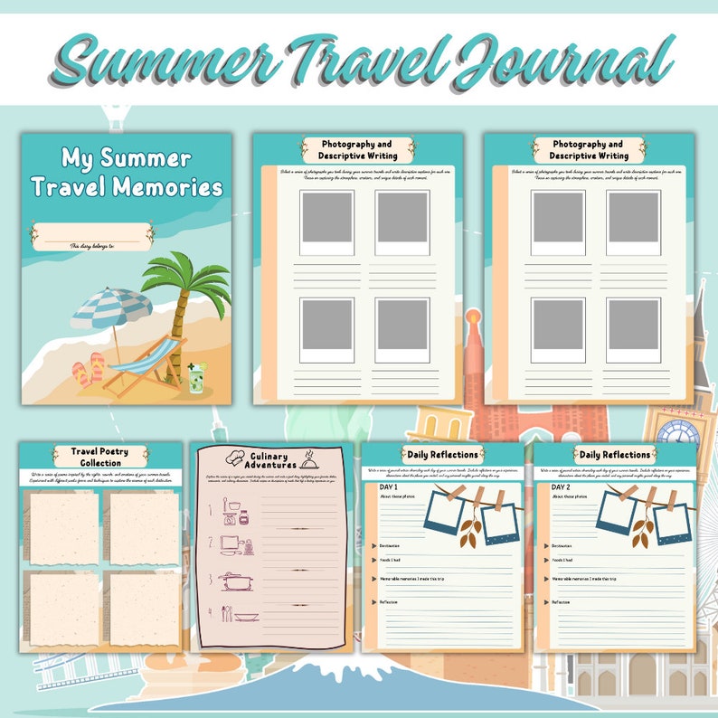 Printable Summer Travel Journal for Teens INSTANT DOWNLOAD - Etsy