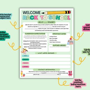 Editable Back to School Newsletter Template: Classroom Communication ...