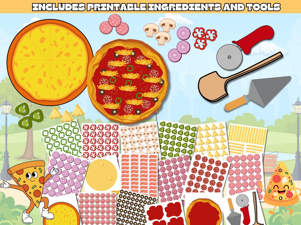 Pizza Shop Pretend Dramatic Play Printable, Kids Pizza Stand Pretend ...