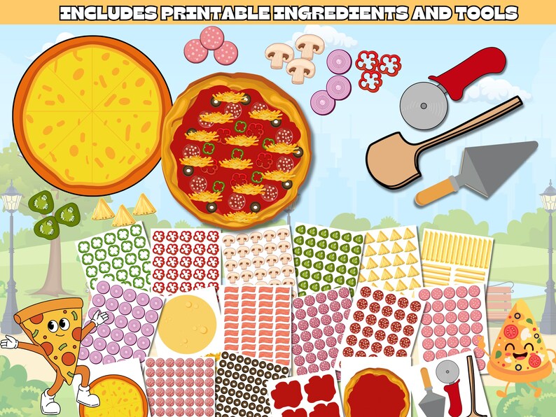 Pizza Shop Pretend Dramatic Play Printable, Kids Pizza Stand Pretend ...