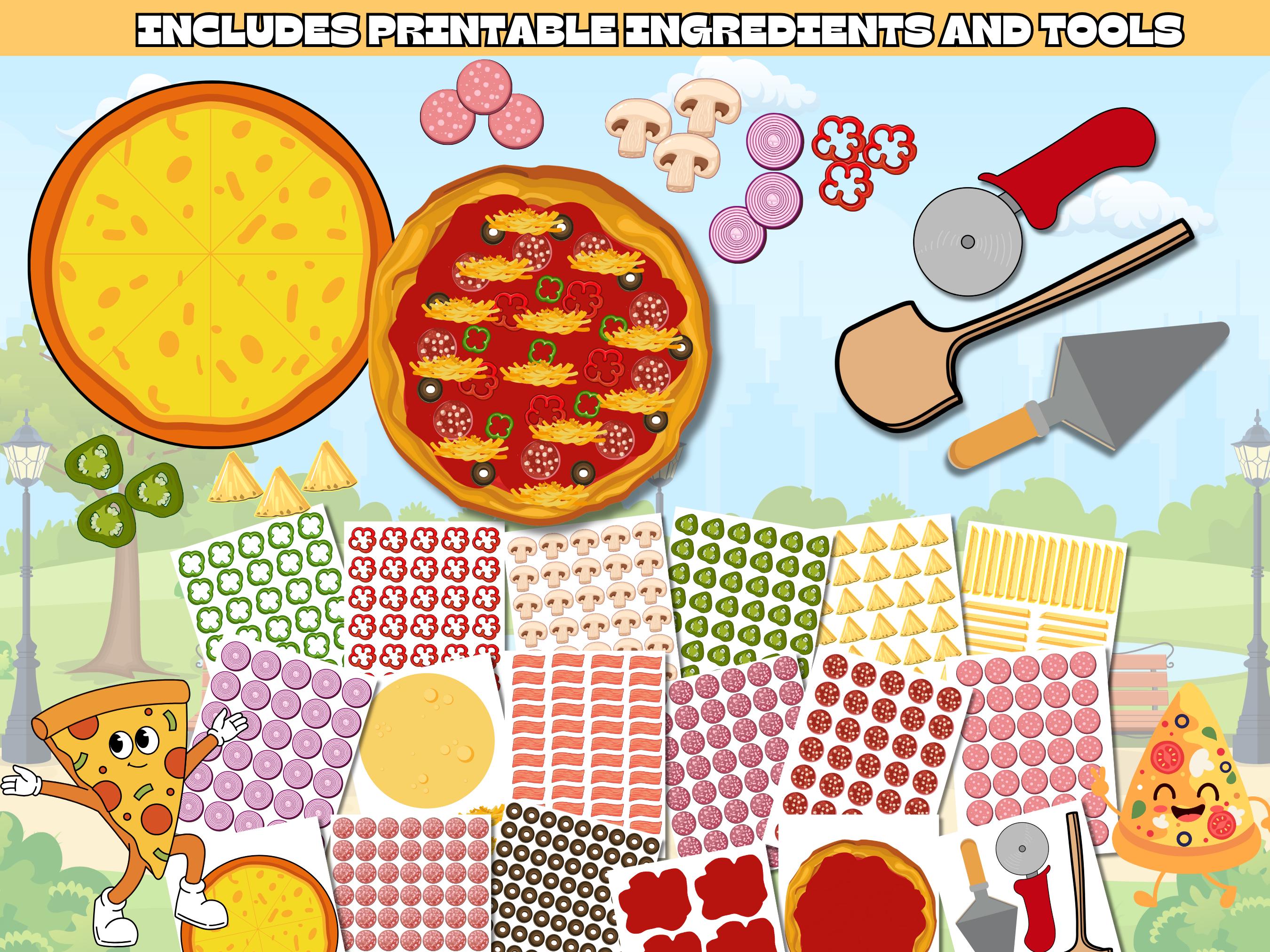 Pizza Shop Pretend Dramatic Play Printable, Kids Pizza Stand Pretend ...