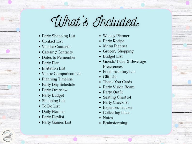 Printable Event and Party Planner, Printable Planner, Party Planner ...