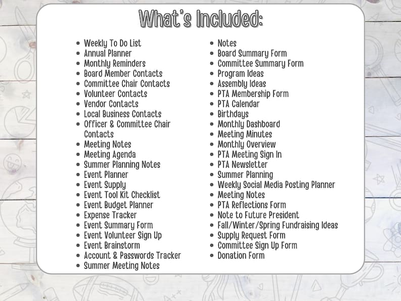 PTA Leader Planner: Printable PTO Binder (instant Download) - Etsy
