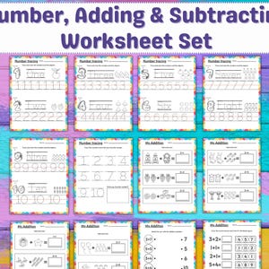 Numbers, Addition, Subtraction and Telling Time Printable Worksheets ...